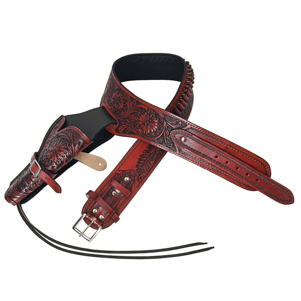 40 In Hilason Western Right Hand Gun Holster Rig 38 Cal Leather Cowboy ...