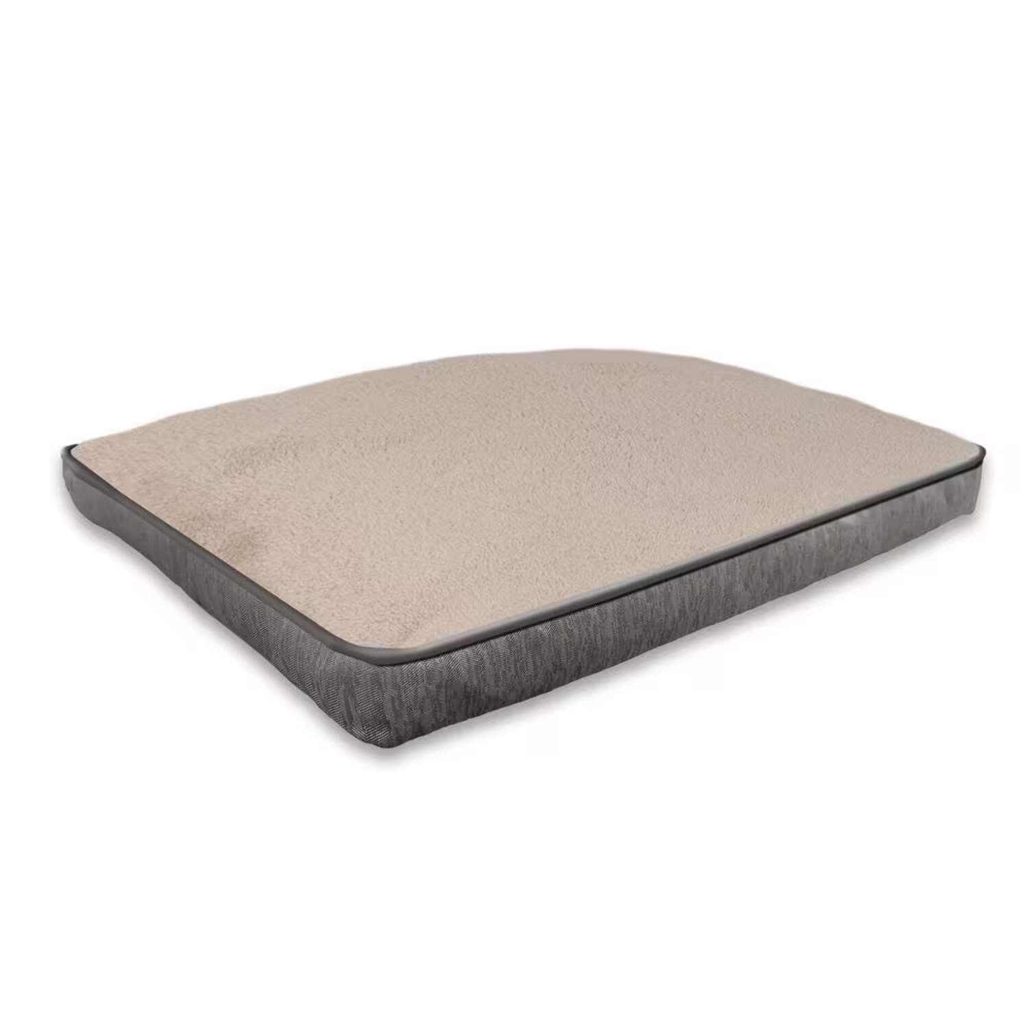 40 In. X 30 In. Piping Gray/Cream Sherpa Jacquard Gusset Pet Bed ...