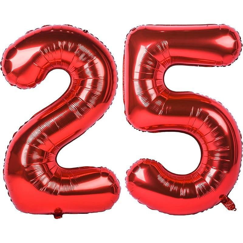 40 In red Number Balloons Helium Foil Mylar Balloon Birthday Party ...