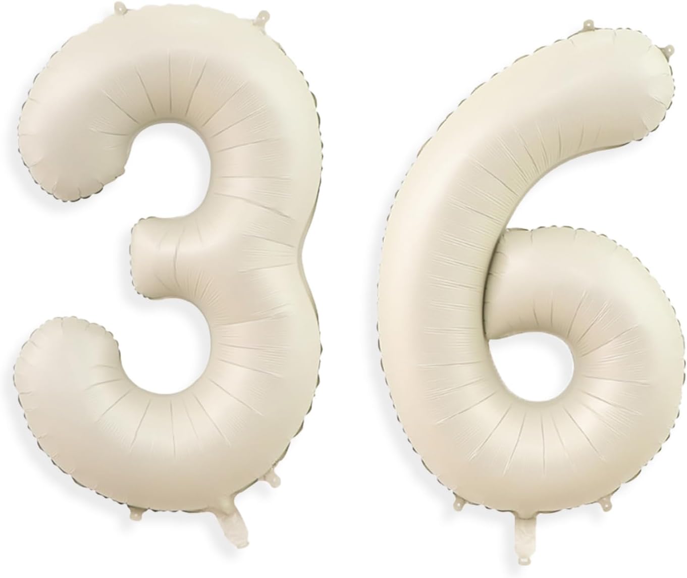 40 Inch 36 Balloon Numbers Cream White, Large Number 36 Balloon Foil ...