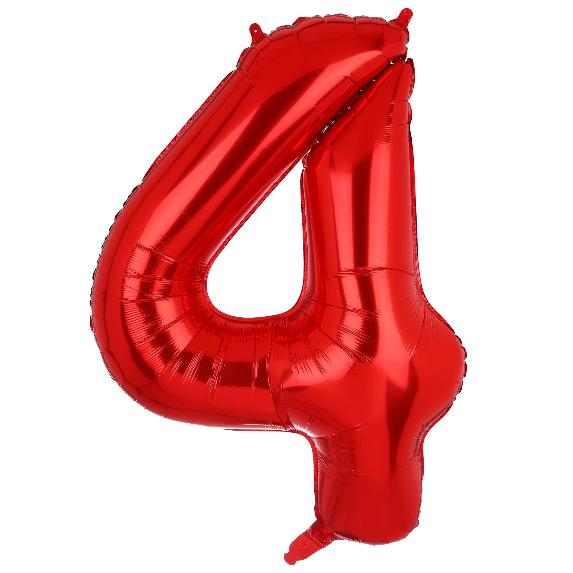 40 Inch 4 Red Number Balloons Mylar Foil Helium Digital Balloons Baby ...