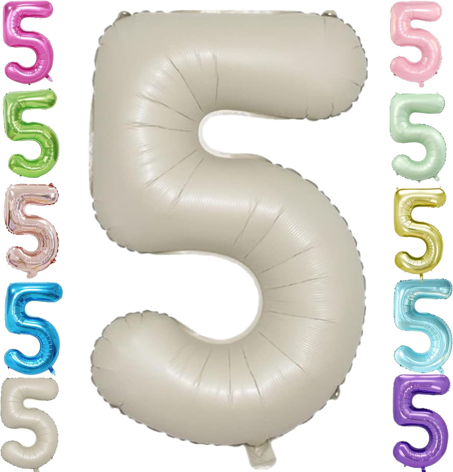 40 Inch 5 Number Balloons Number 5 Digit 5 Helium Balloons,Foil Mylar ...