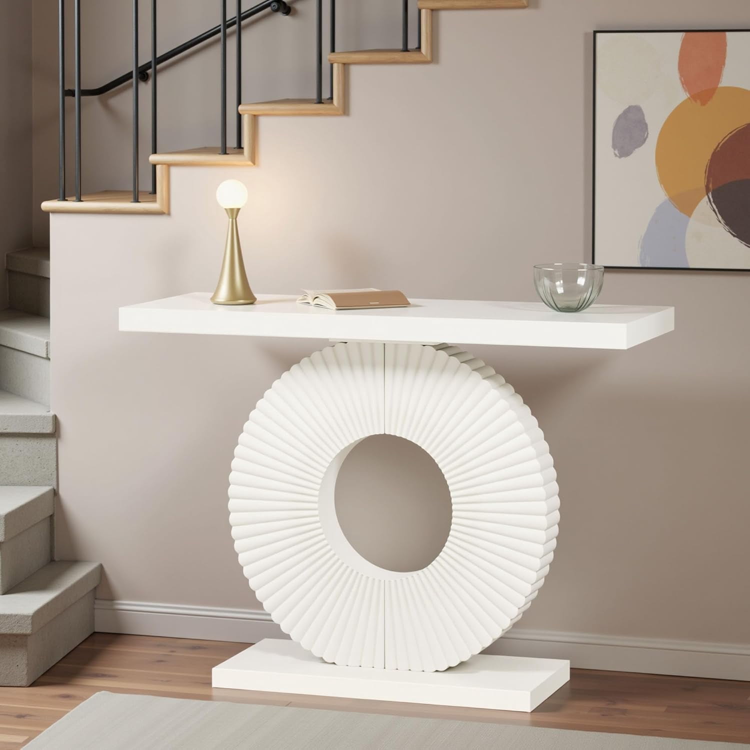 40 Inch Accent Table, Modern Foyer Wooden Entryway Console Tables with ...