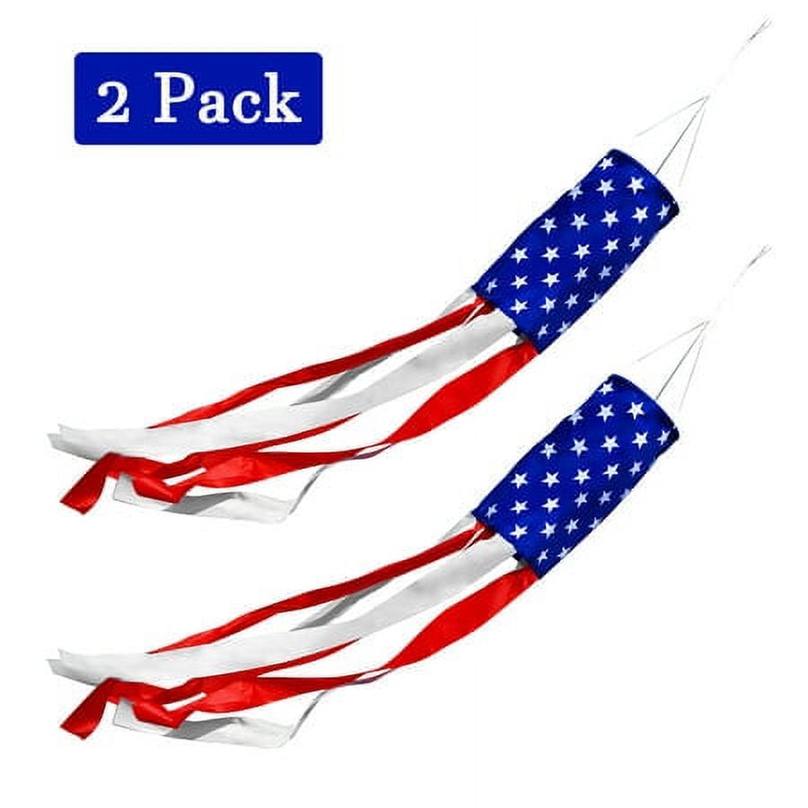 40 Inch American Flag Windsock Outdoor Hanging Home Decorations 2Pack ...