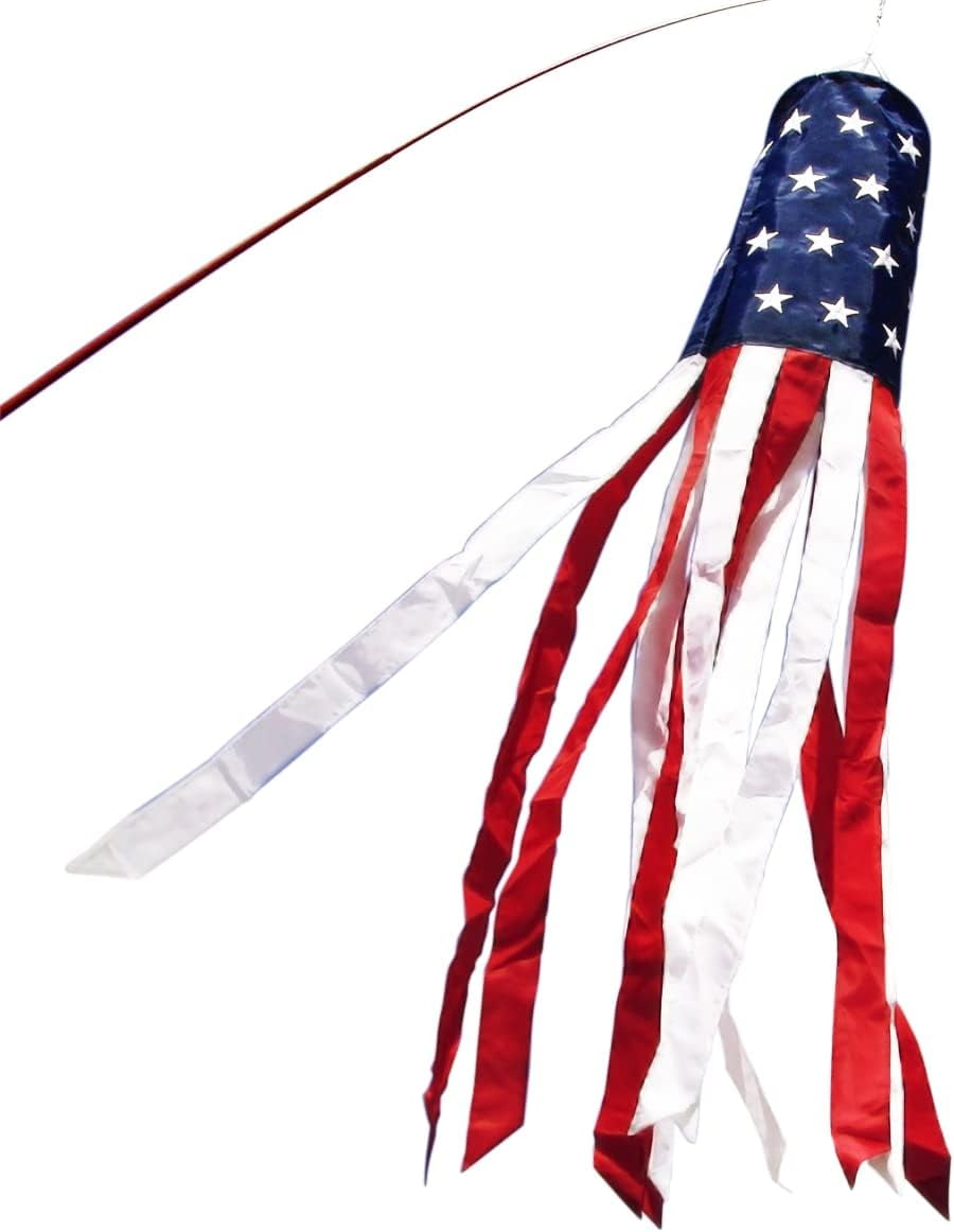 40 Inch American US Flag Windsock, Stars & Stripes USA Patriotic ...