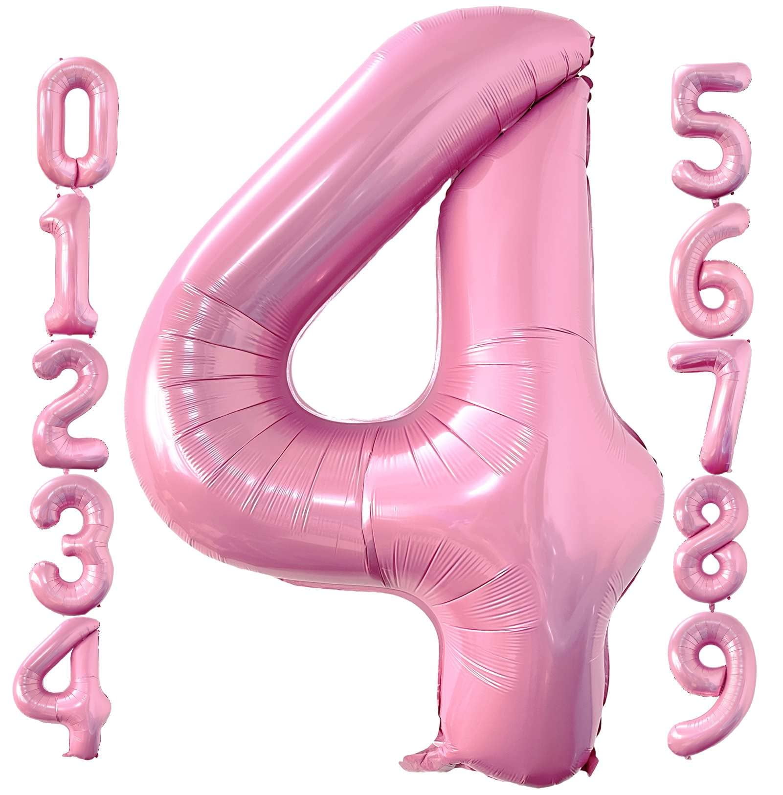 40 Inch Baby Pink STF9 Number 4 Balloon Large Jumbo Digit Foil Mylar ...