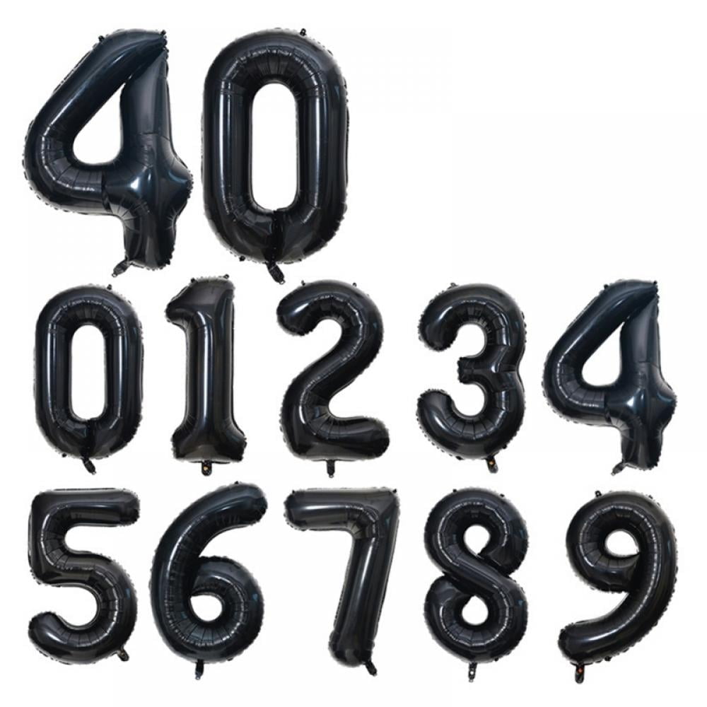 40 Inch Black Large Numbers Balloons 0-9,Digit Helium Balloons,Foil ...