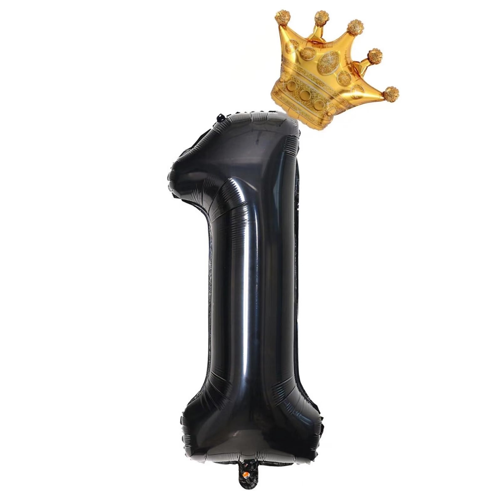 40 Inch Black Number 1 Crown KKS1 Balloons Set,1st Birthday Balloons ...