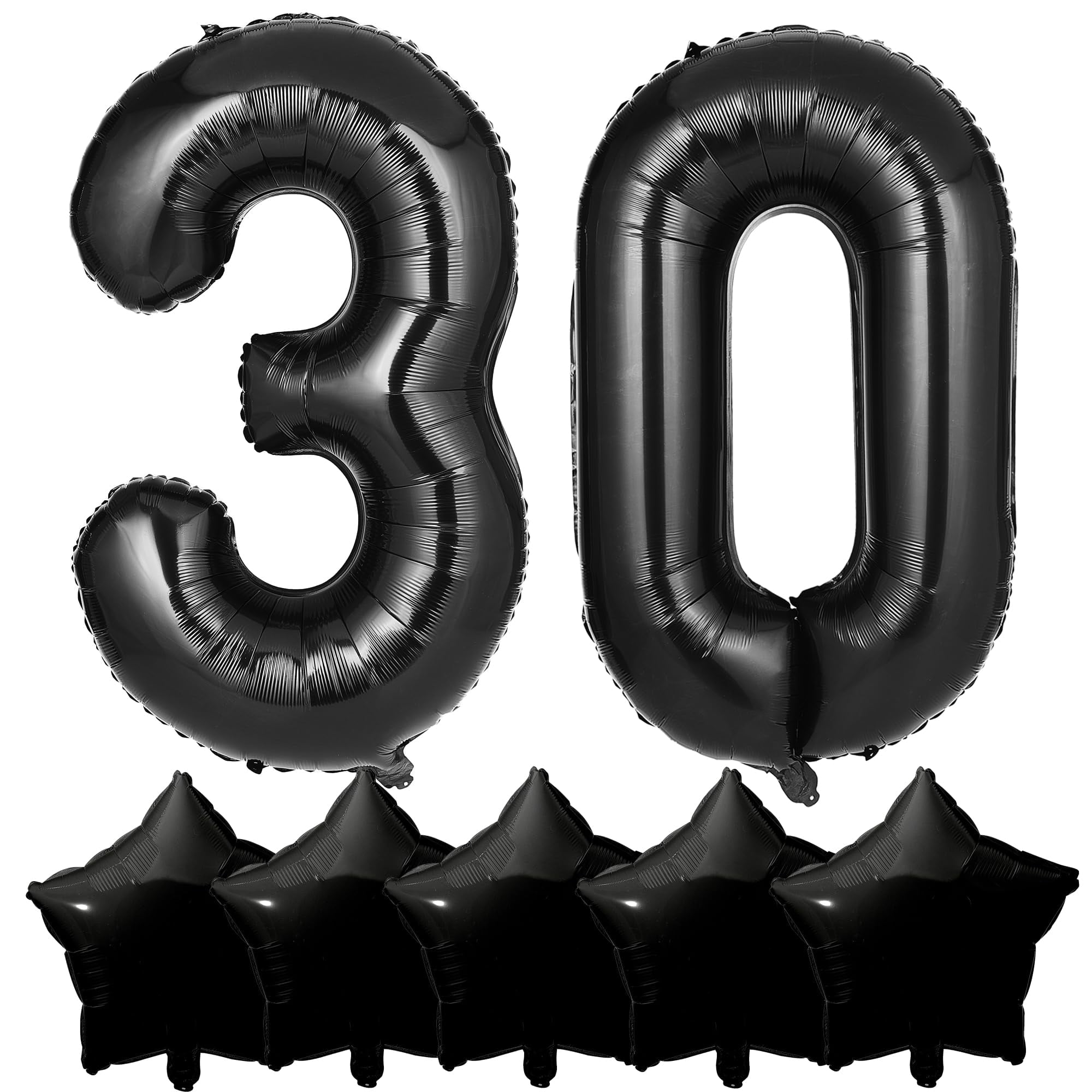 40 Inch Black Number 30 Balloons ZLK1 Foil Mylar Balloons With 8Pcs 18 ...