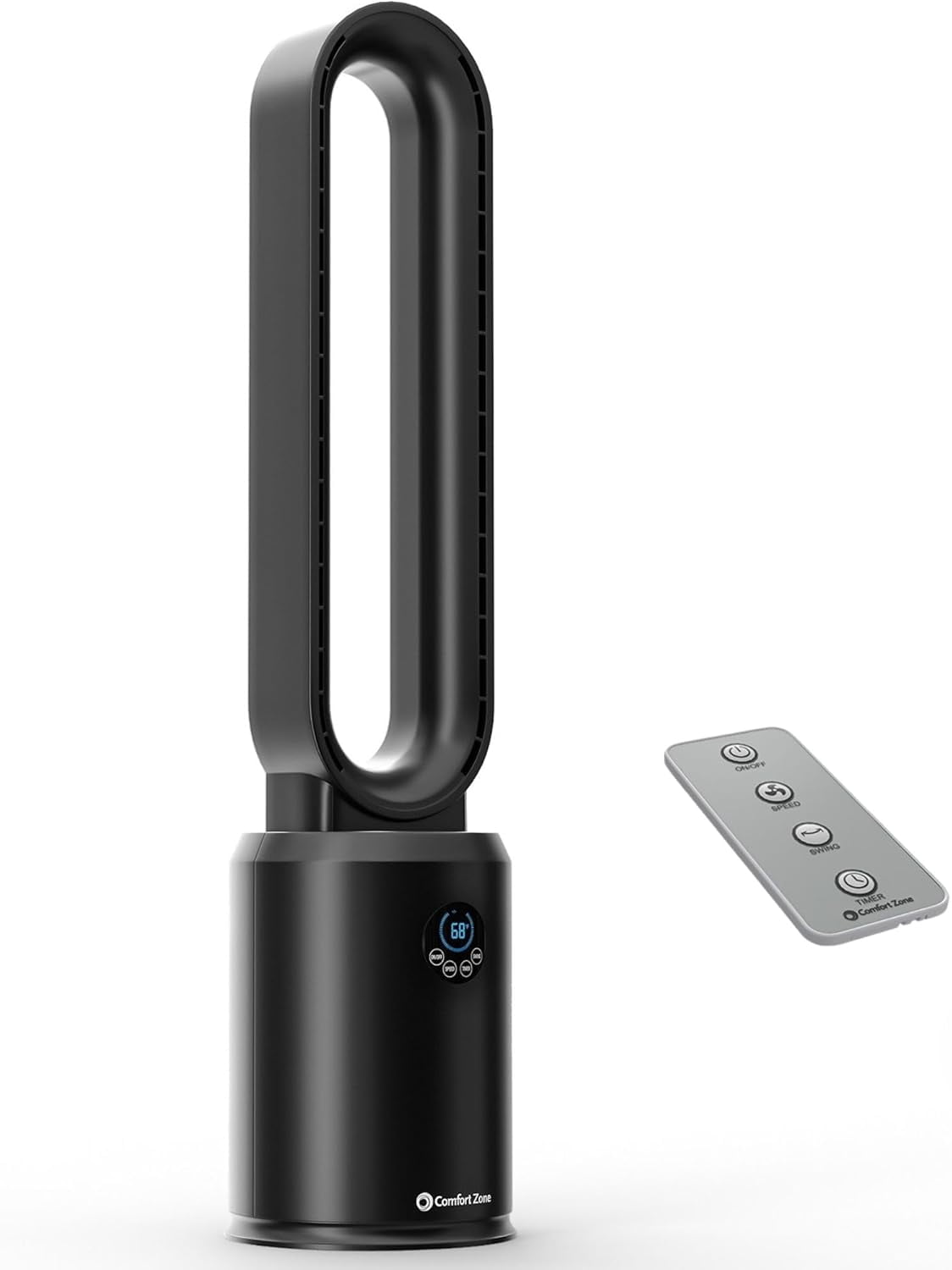 40-Inch Bladeless Tower Fan for Bedroom, 3-Speed Stand with Remote ...