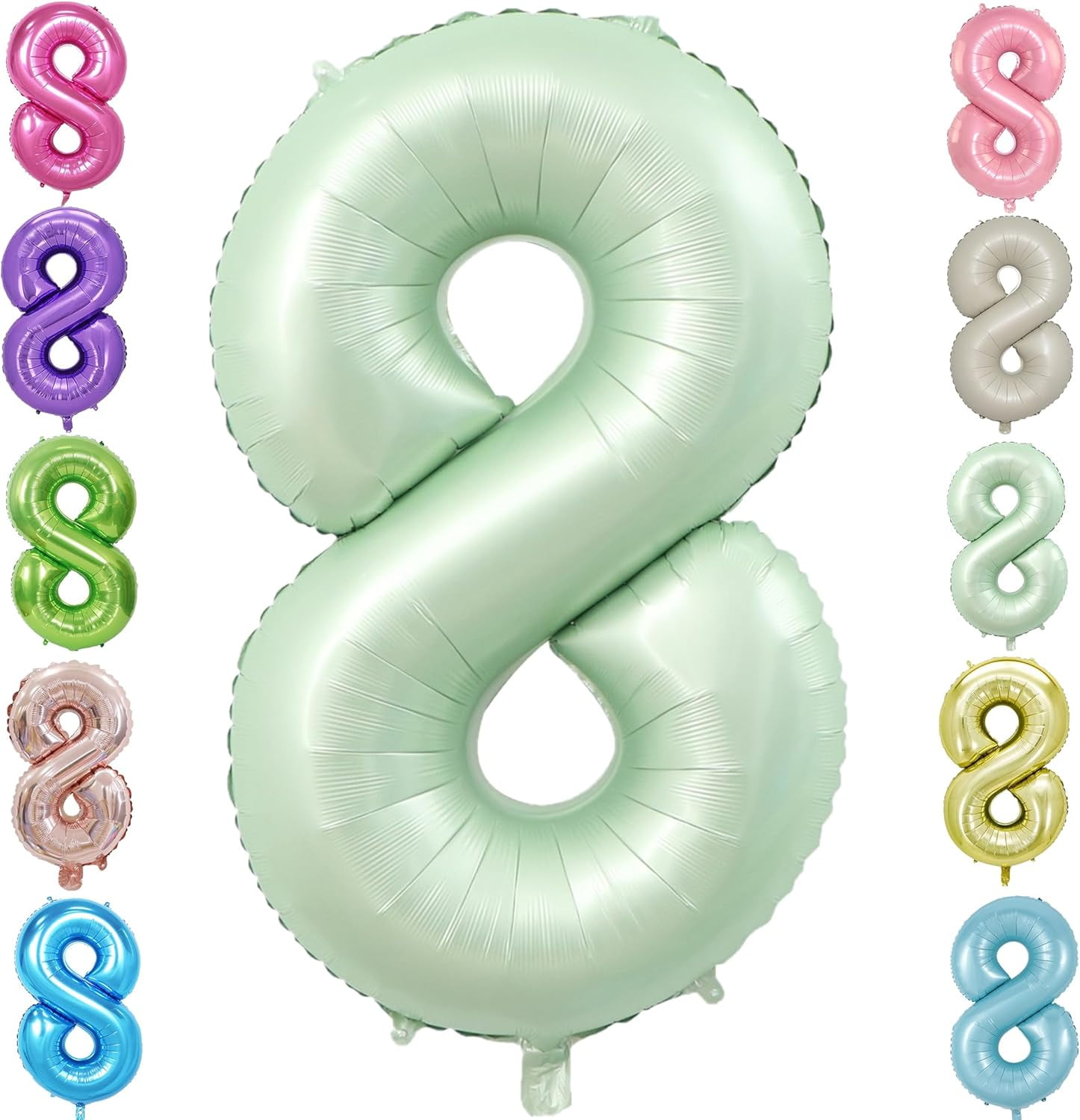 40 Inch Blue 8 Balloon Number 8th Birthday Party Decorations for Women ...