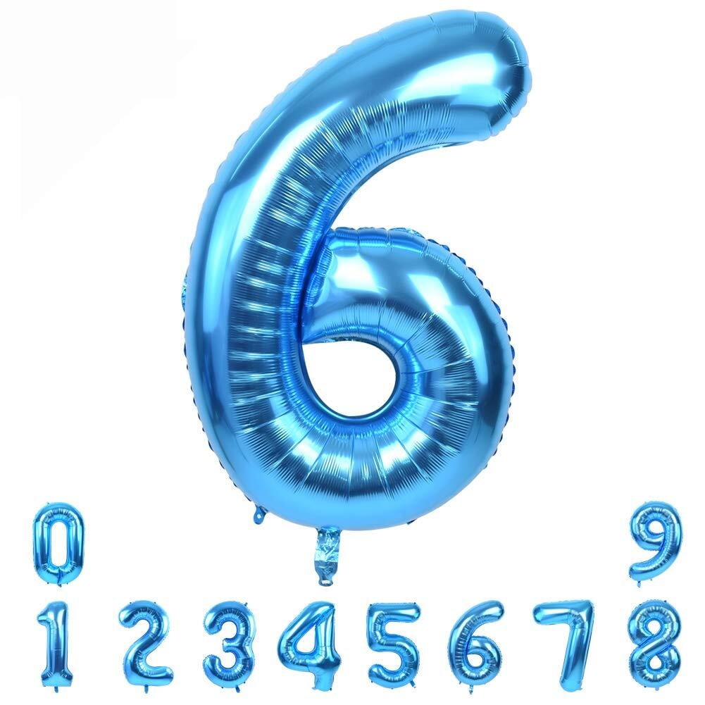 40 Inch Blue Large Numbers Balloon 0-9 Birthday Party Decorations,Foil Mylar Big Number 3 ...