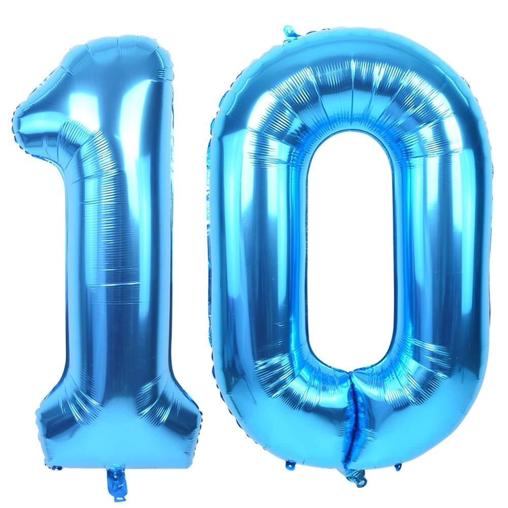 40 Inch Blue Large Numbers Balloon 0-9 Birthday Party Decorations,Foil ...