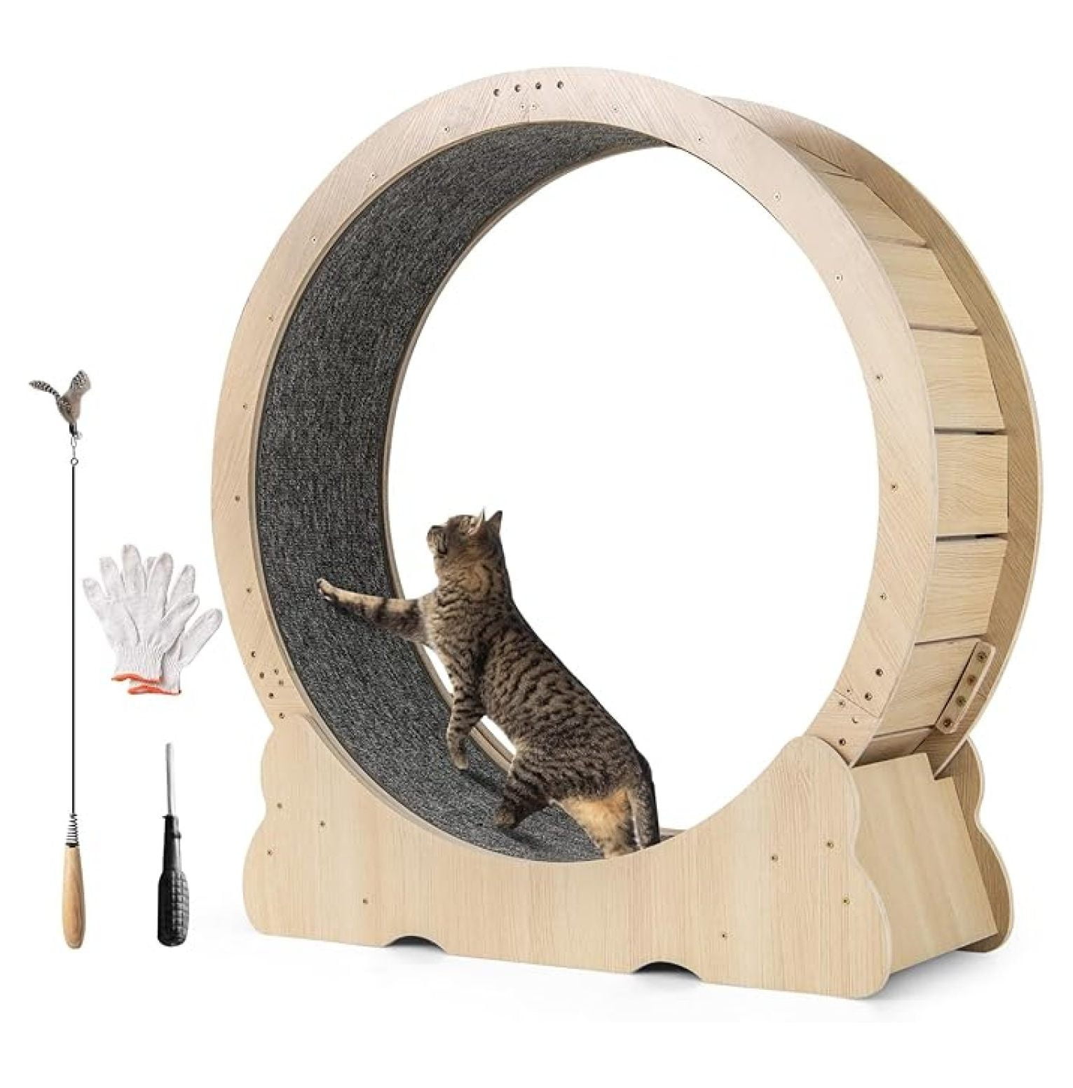 40 Inch Cat Exercise Wheel for Indoor Cats, Low Noise Cat Treadmill ...