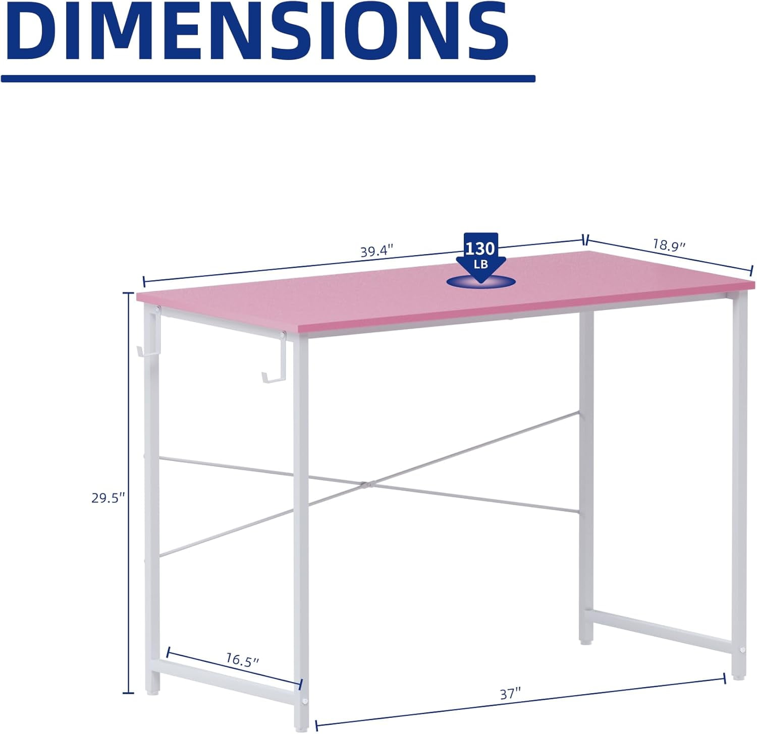 40 Inch Computer Desk for Small Spaces, Home Office Work Desk with ...