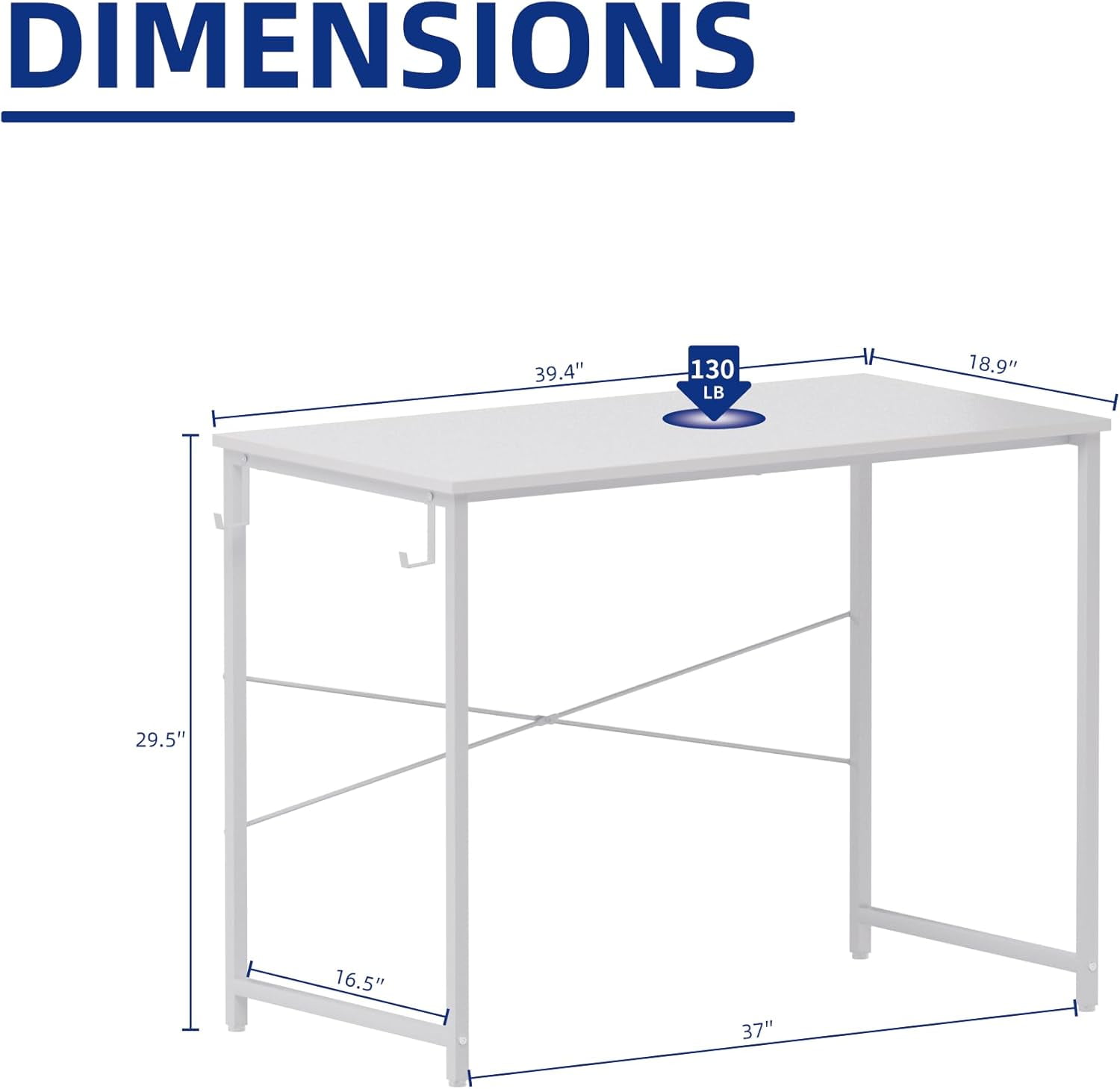 40 Inch Computer Desk for Small Spaces, Home Office Work Desk with ...