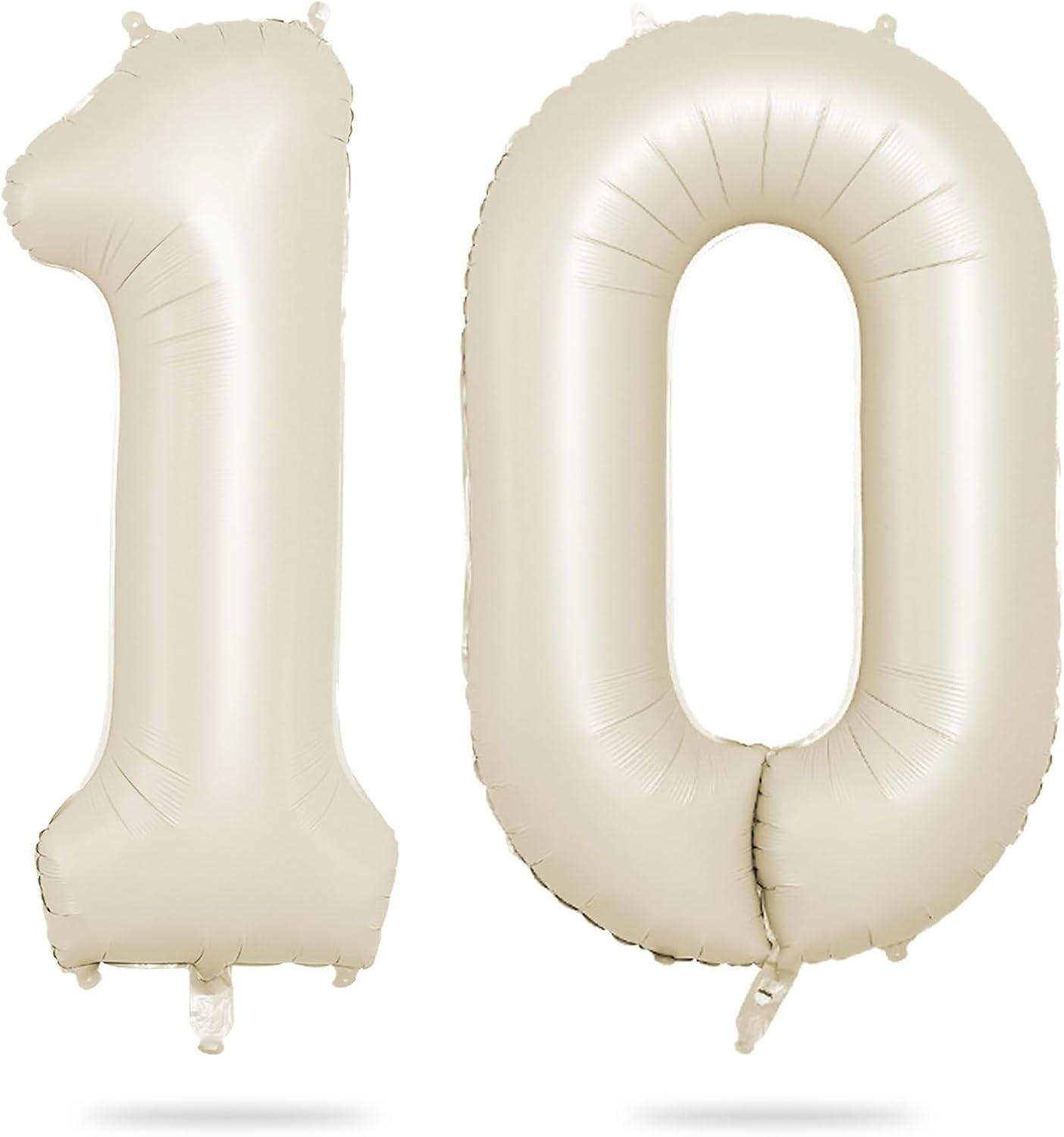 40 Inch Cream Number 10 Balloon, Beige Large 10th Birthday Balloons ...