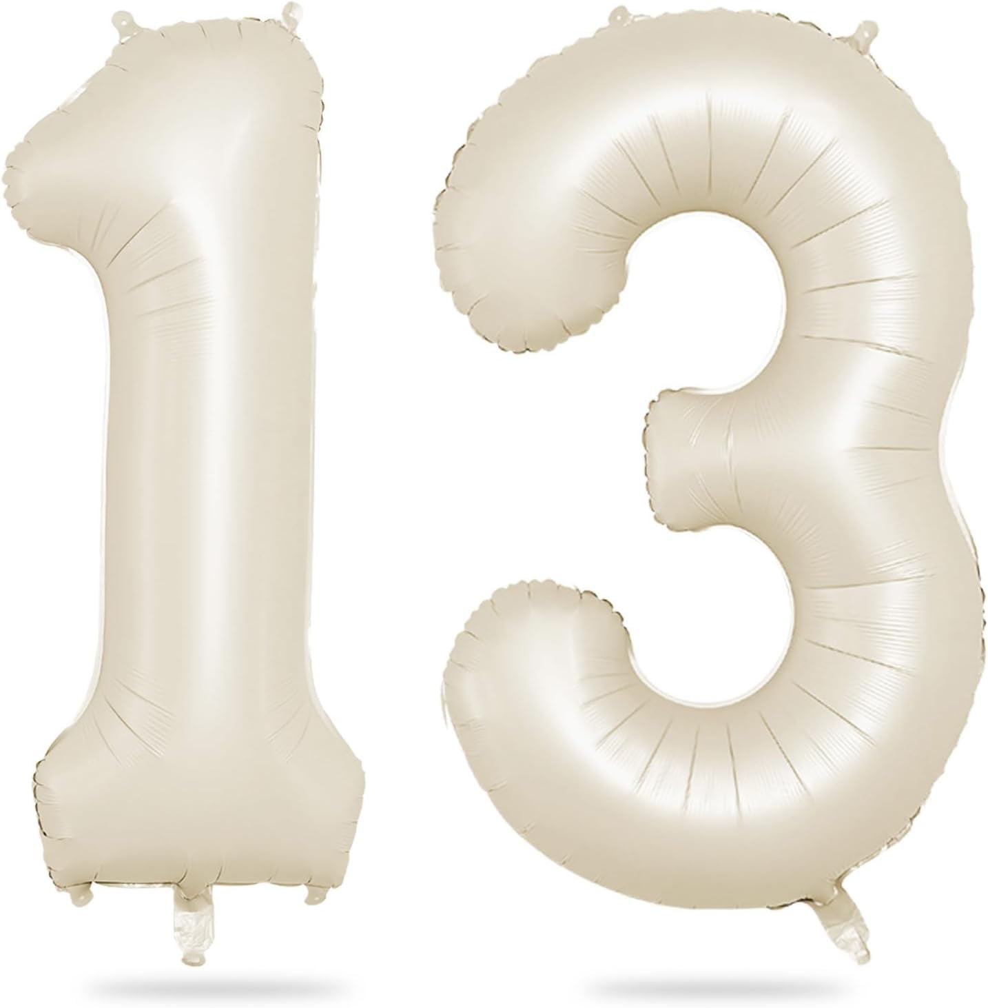40 Inch Cream Number 13 Balloon, 13th Birthday Balloons, Big Digital 13 ...