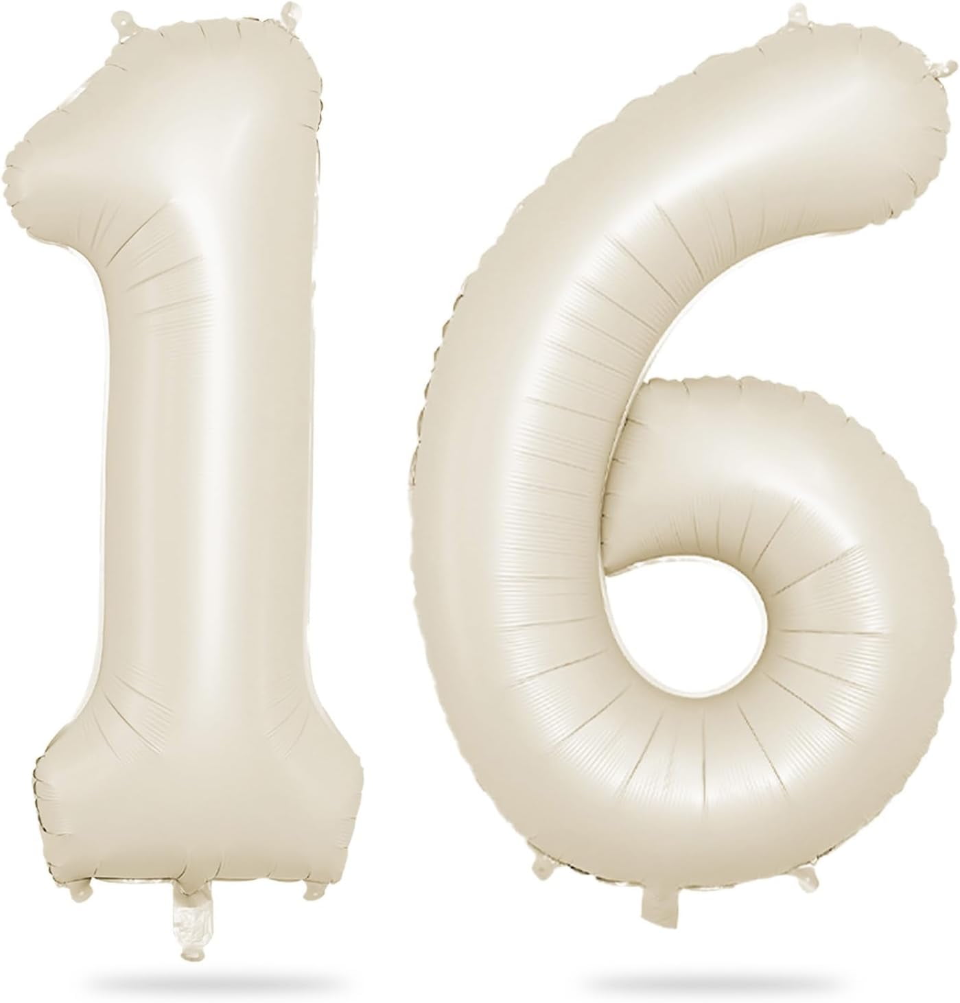 40 Inch Cream Number 16 Balloon, 16th Birthday Balloons, Big Digital 16 ...