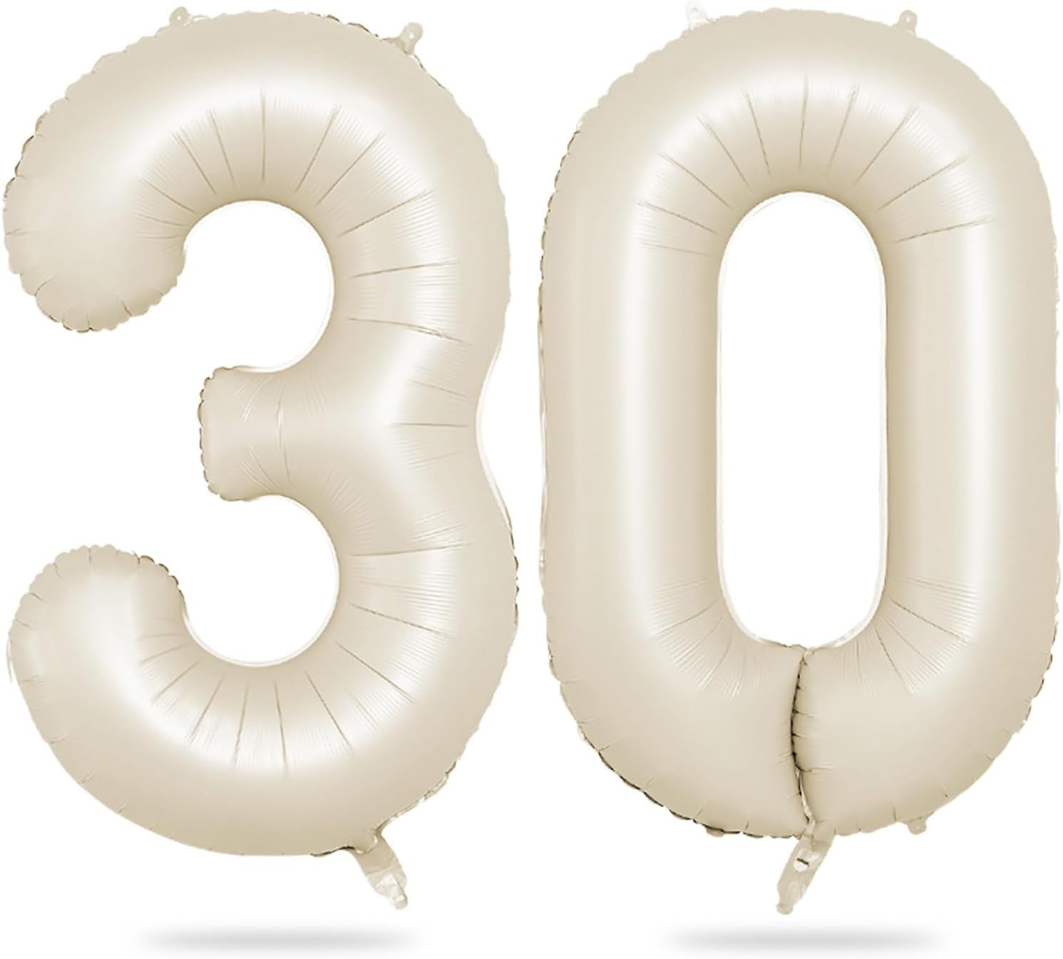 40 Inch Cream Number 30 Balloon, 30th Birthday Balloons, Big Digital 30 ...