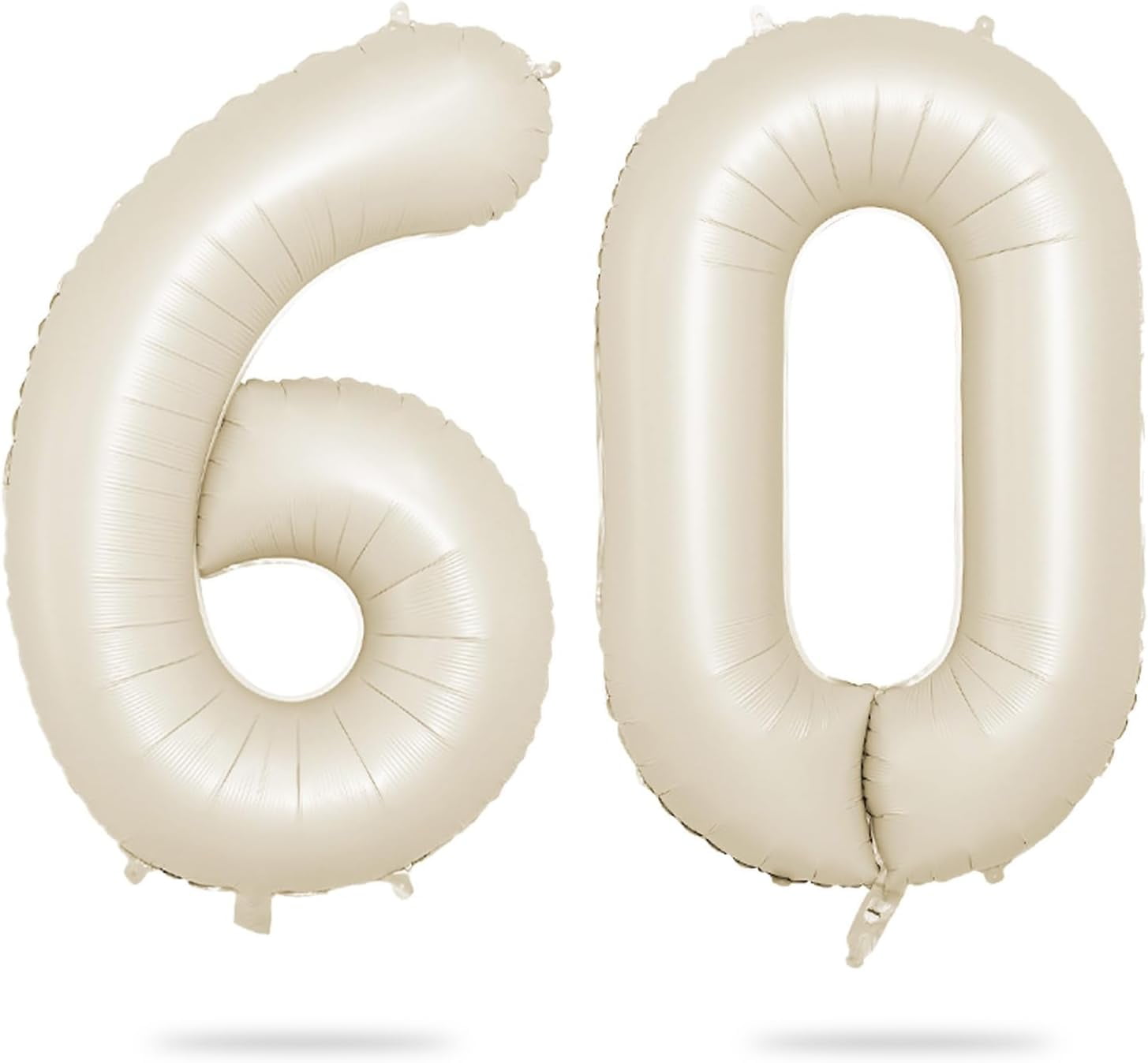 40 Inch Cream Number 60 Balloon, 60th Birthday Balloons, Big Digital 60 ...