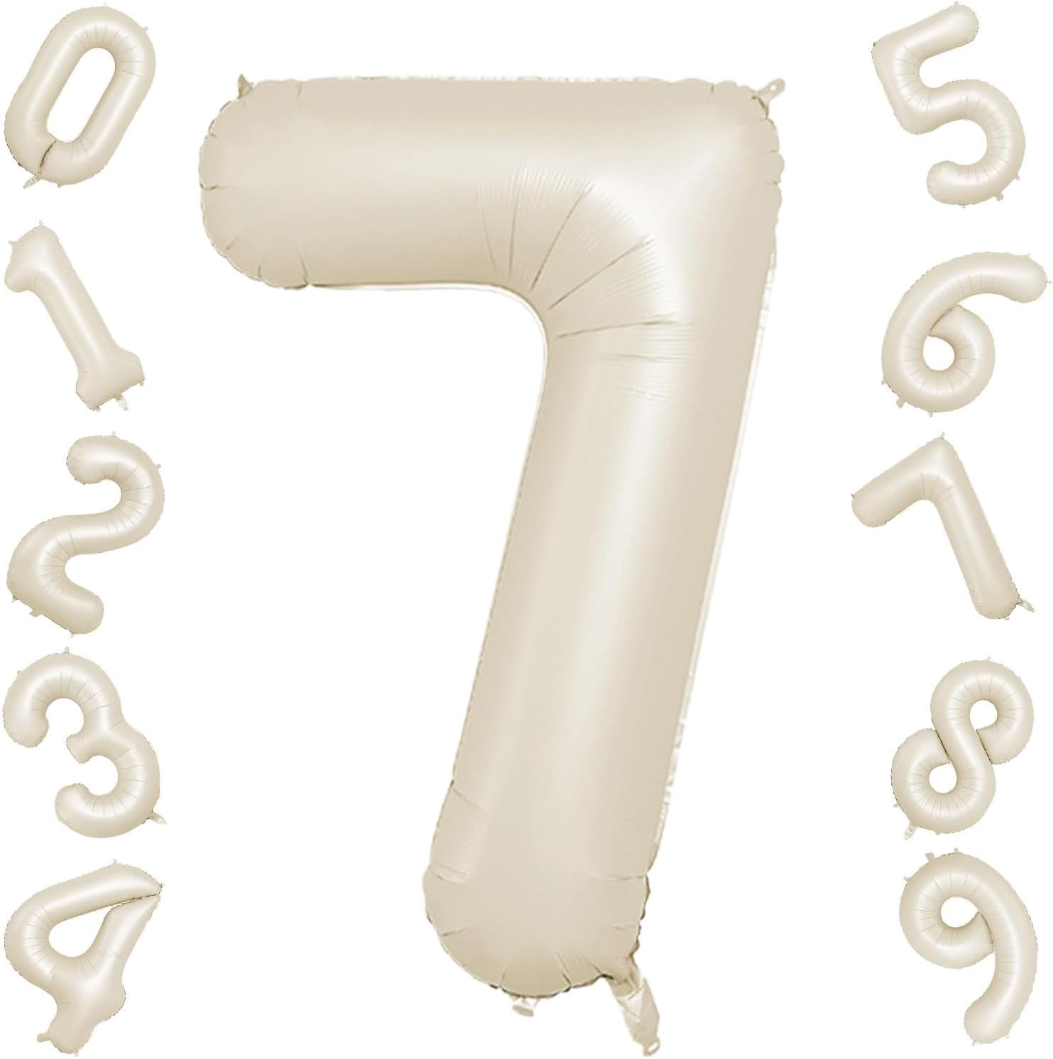 40 Inch Cream Number 7 Balloon, Beige Large 7th Birthday Balloons ...