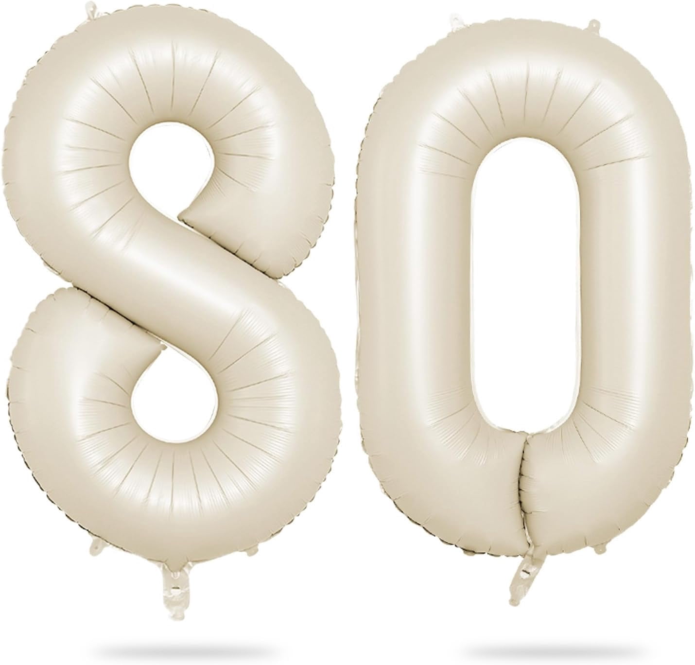 40 Inch Cream Number 80 Balloon, 80th Birthday Balloons, Big Digital 80 ...