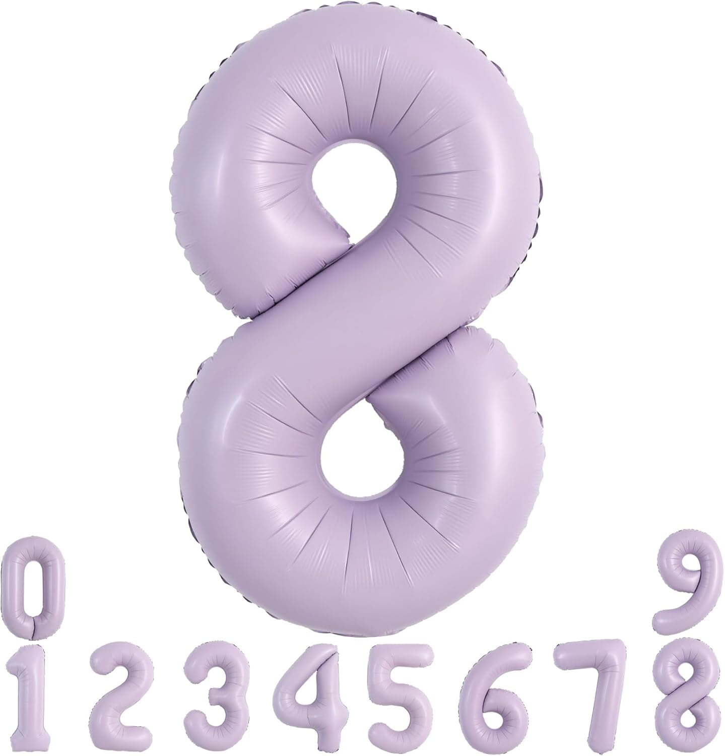 40 Inch Cream Purple Large Number 8 Balloon for 8th Birthday Party ...