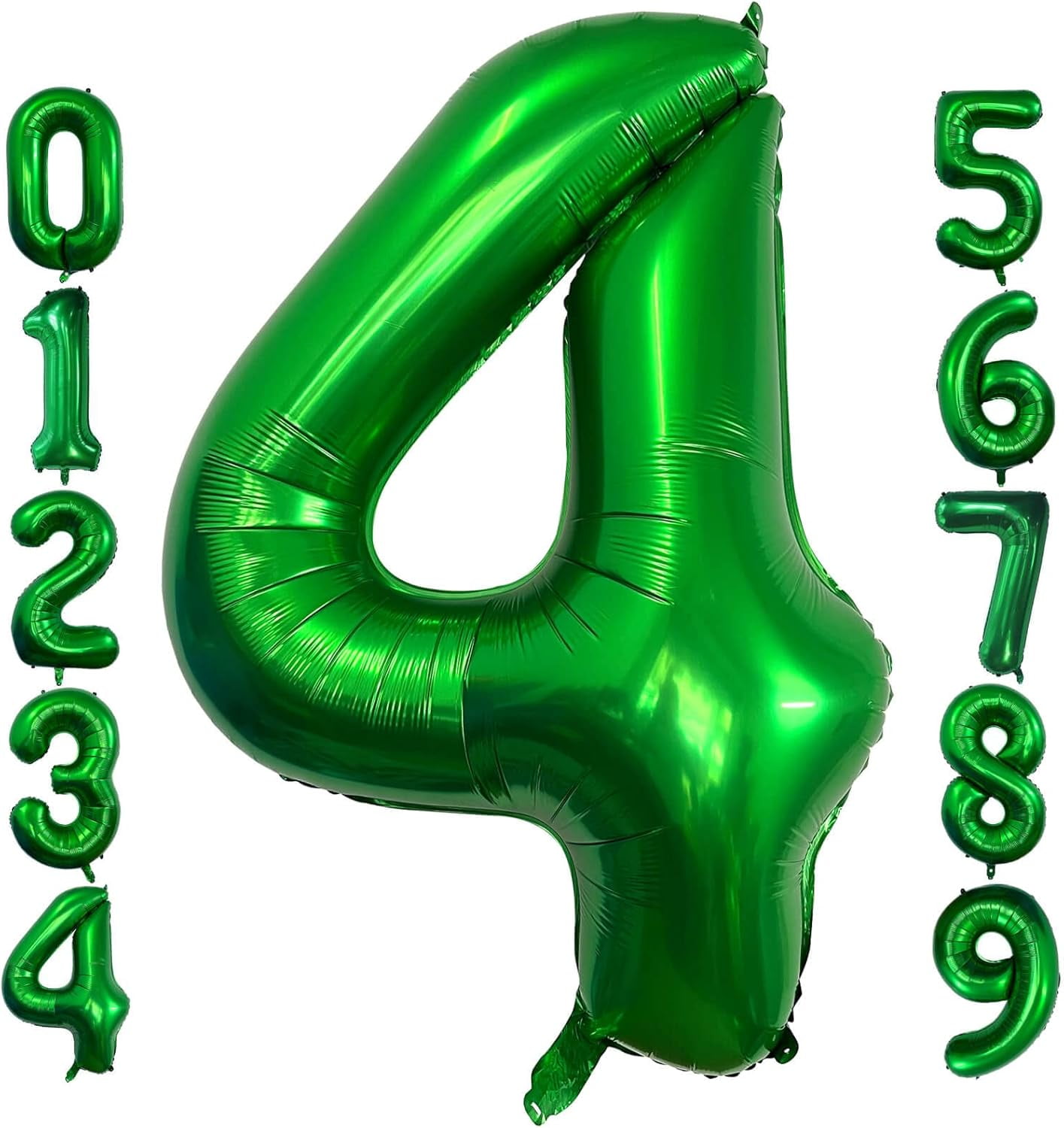 40 Inch Dark Green Number 4 Balloon Large Size Giant Jumbo Digit Mylar ...