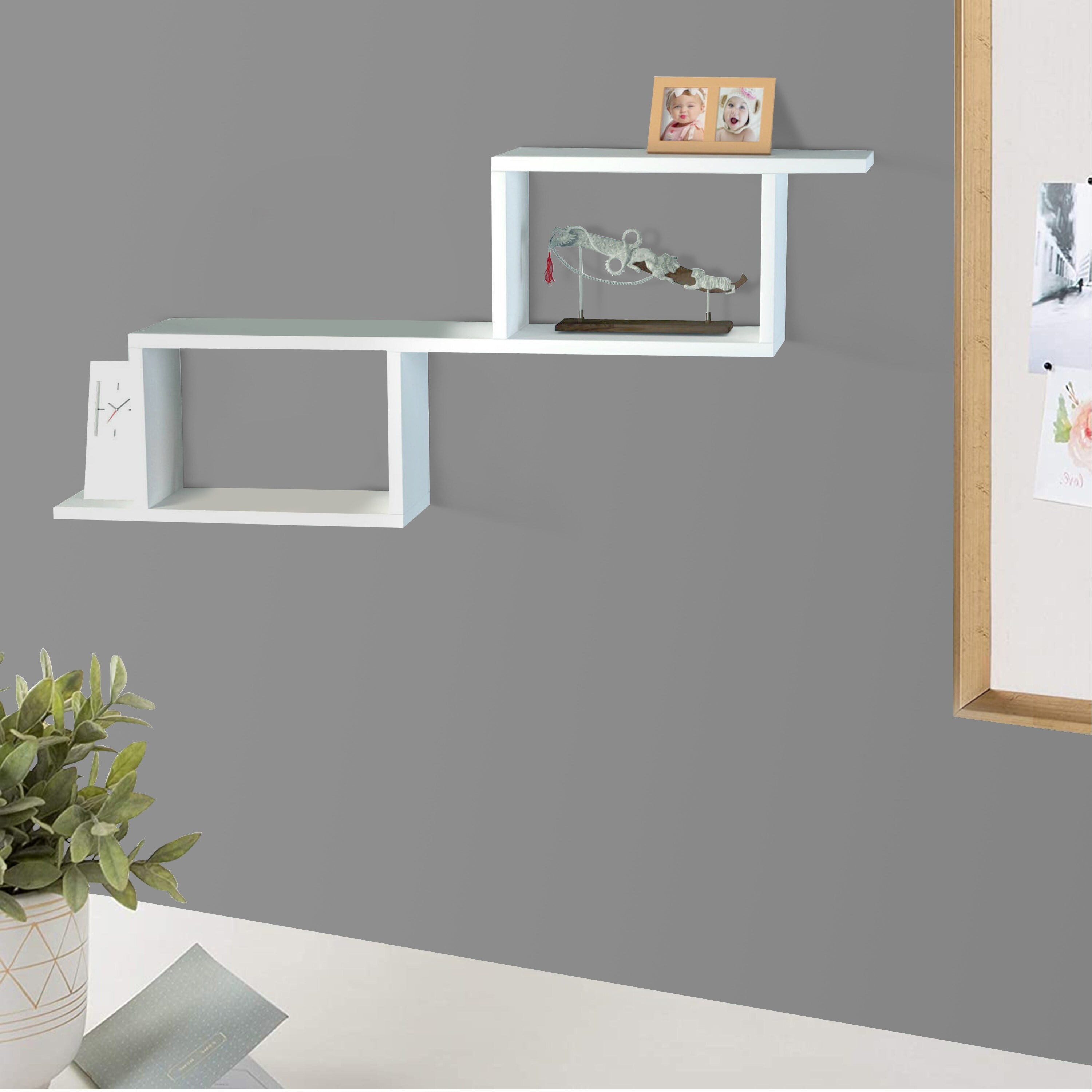 40 Inch Decorative Wooden Wall Mounted Cubby Shelf, White - Walmart.com