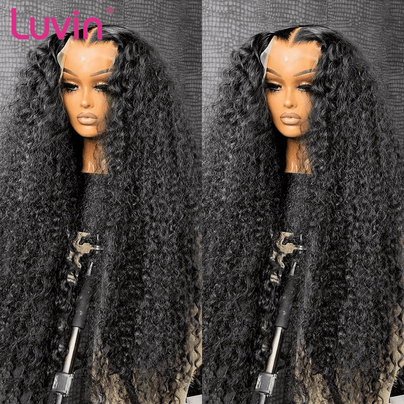 40 Inch Deep Wave 13x6 HD Transparent Lace Frontal Human Hair Wigs 220 ...