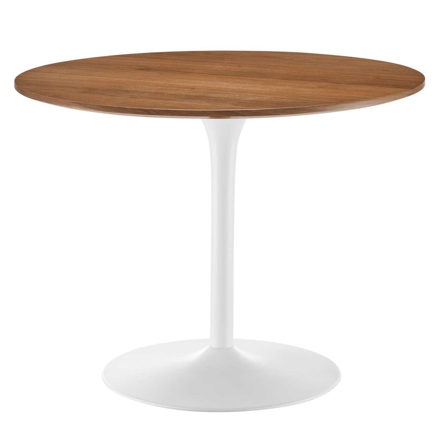 40 Inch Dining Table, Walnut White, Wood, Metal, Mid Century Kitchen ...