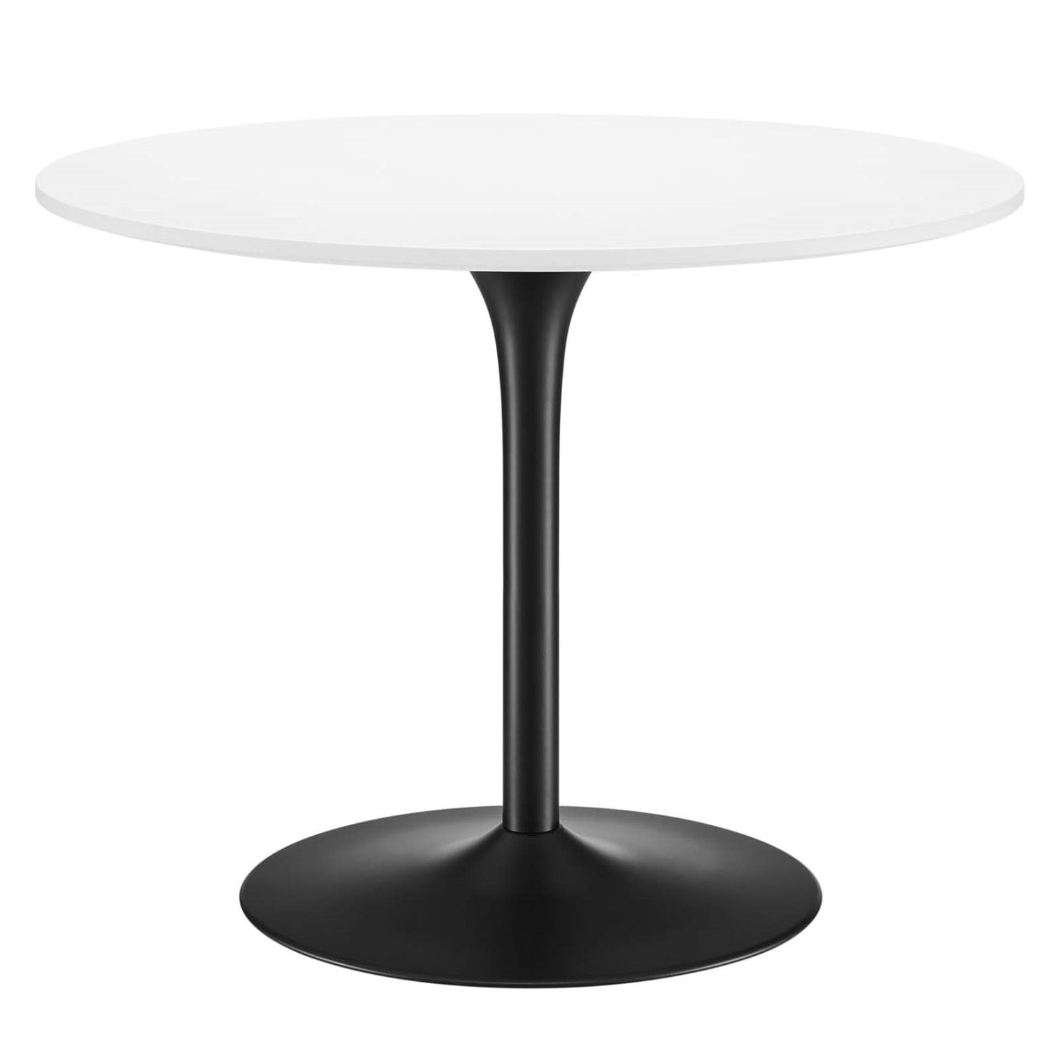 40 Inch Dining Table, White Black, Wood, Metal, Mid Century Kitchen ...