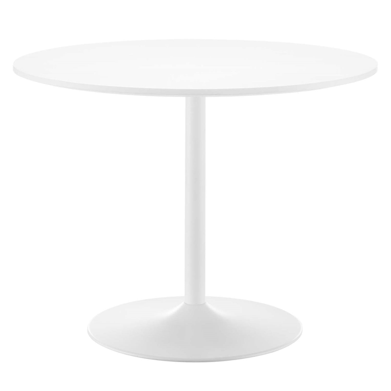 40 Inch Dining Table, White, Wood, Metal, Mid Century Kitchen Cafe ...