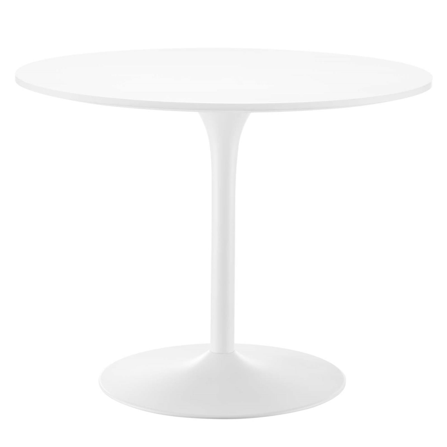 40 Inch Dining Table, White, Wood, Metal, Mid Century Kitchen Cafe ...