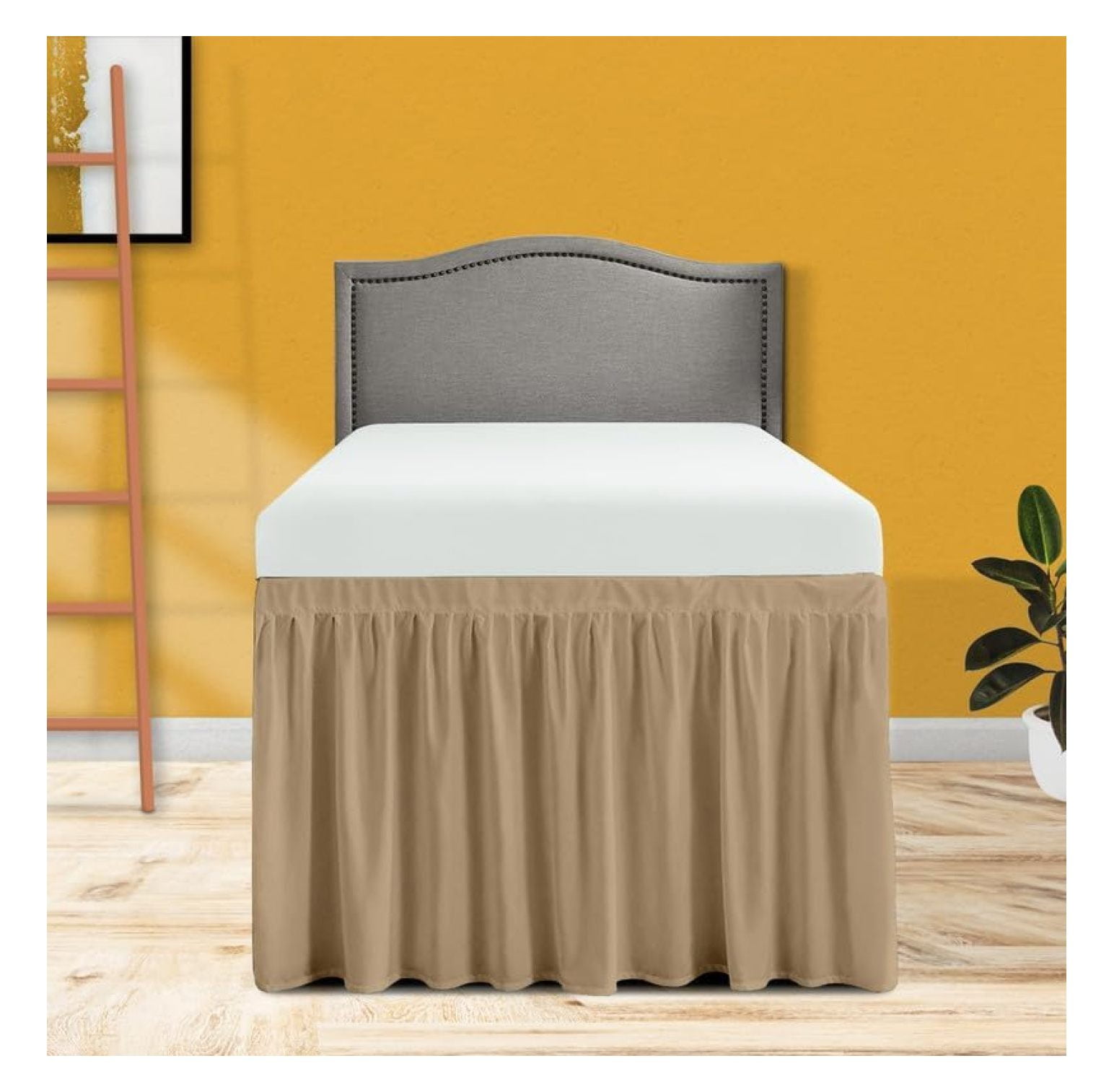 40 Inch Drop Length Dorm Room Bed Skirt | XL Ruffled Dorm Bedskirt ...