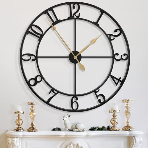 40 Inch Extra Large Wall Clock, Decorative Oversized Arabic Numerals ...