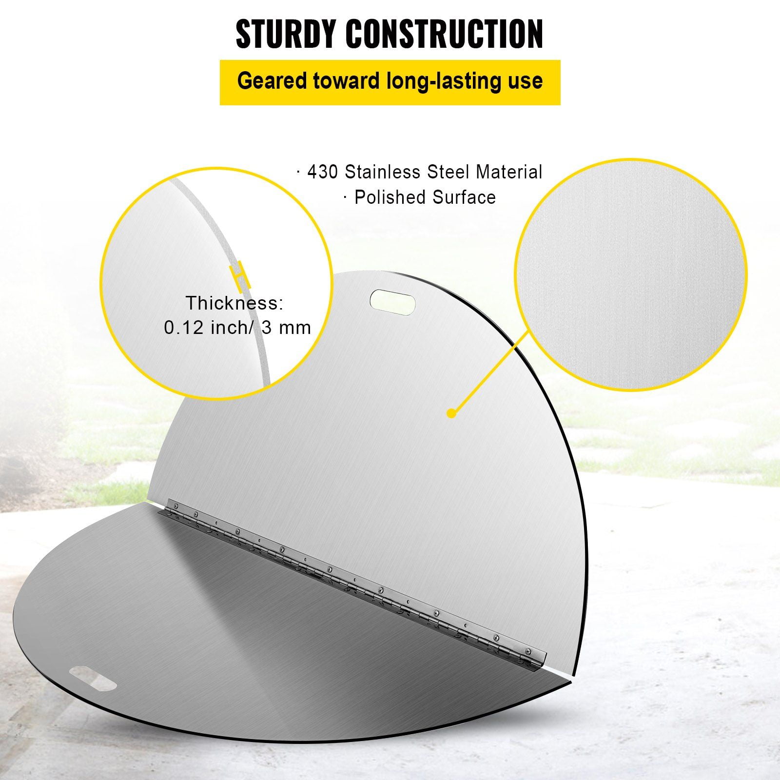 40-Inch Fire Pit Snuffer Cover | Foldable Ring Design with Fine Mesh ...