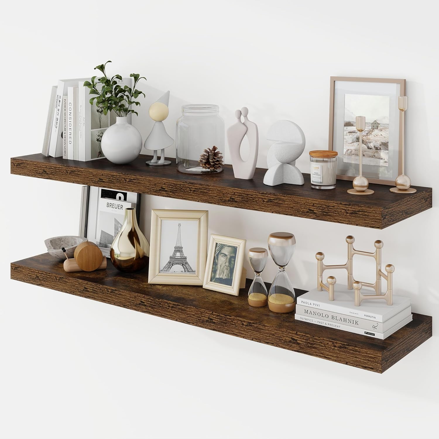 40 Inch Floating Shelves, 9.3" Deep Floating Shelf Wall Mounted, 40 ...