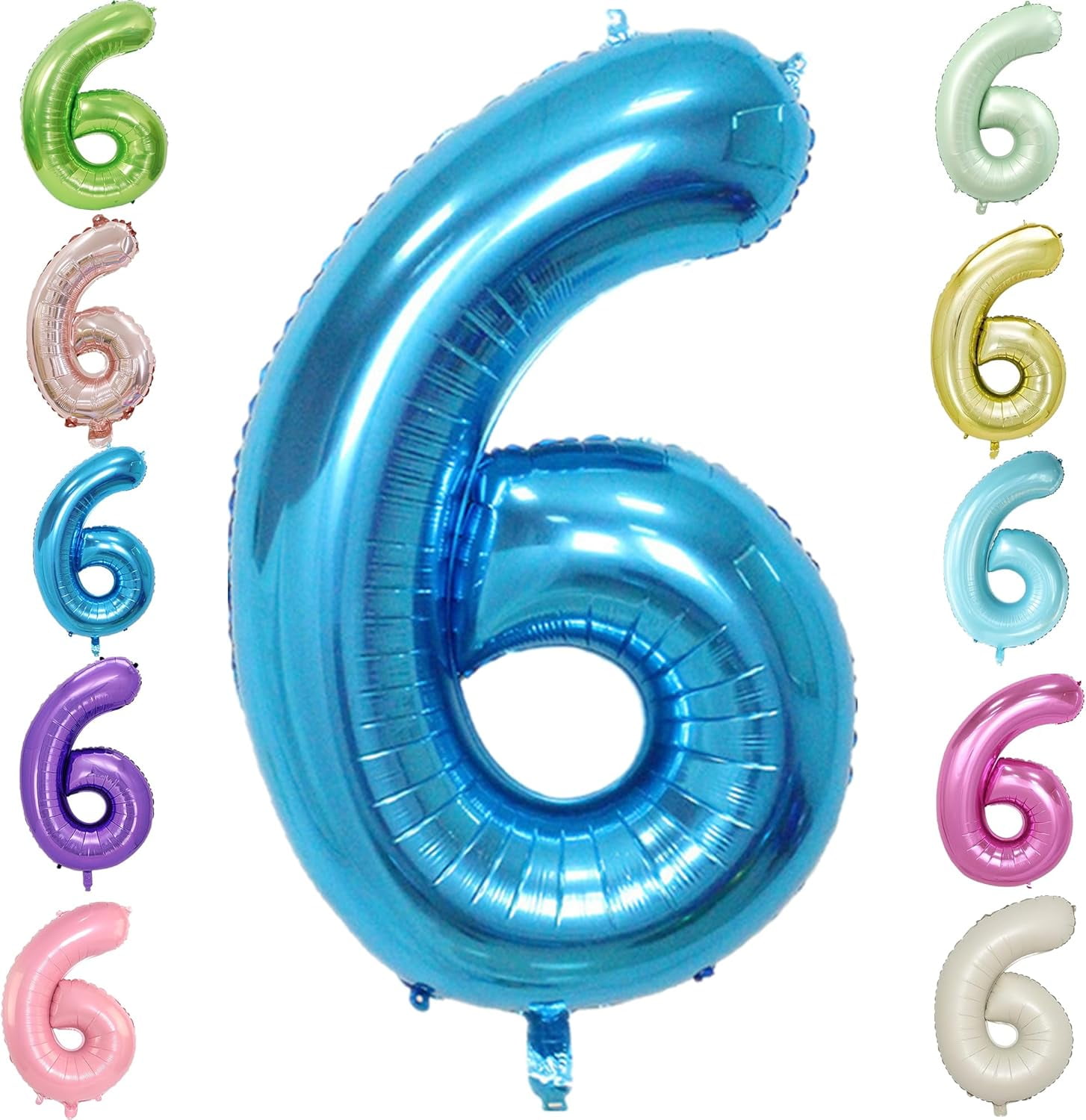 40 Inch Foil Mylar Big Number Balloon Digital 6 for 6 16 26 66 Birthday ...