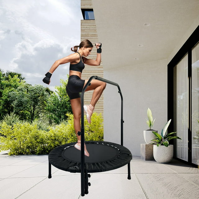 40 Inch Foldable Mini Trampoline for Adult and Kids, 440 lbs Indoor ...