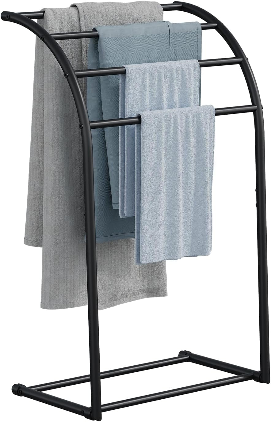40 Inch Free Standing Towel Rack, 4 Tier Pool Towel Stand Outdoor ...