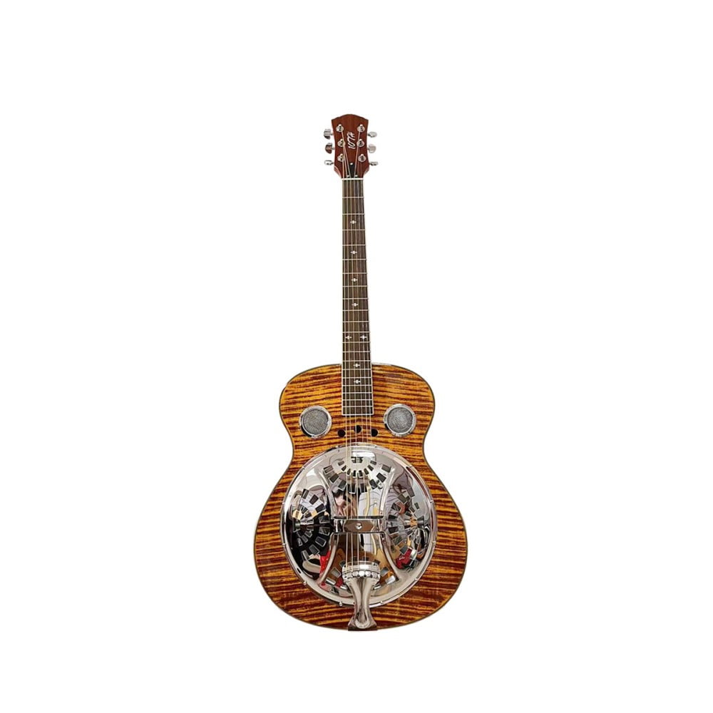 40 Inch Full-Size Beginner Metal Resonator Guitar with Circular Neck ...