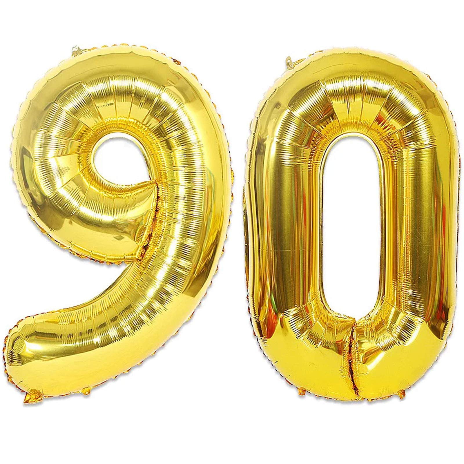 40 Inch Giant 90 AIF4 Number Balloons Jumbo Gold Number Balloons Foil ...