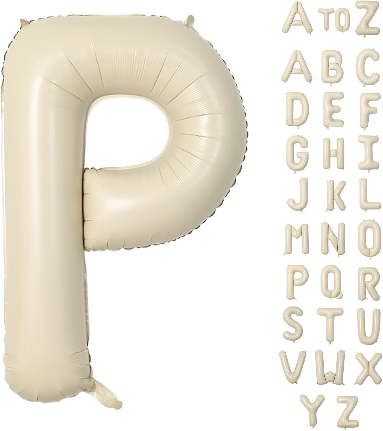 40 Inch Giant Cream Foil Balloons - Big Single Alphabet A-Z, Beige ...