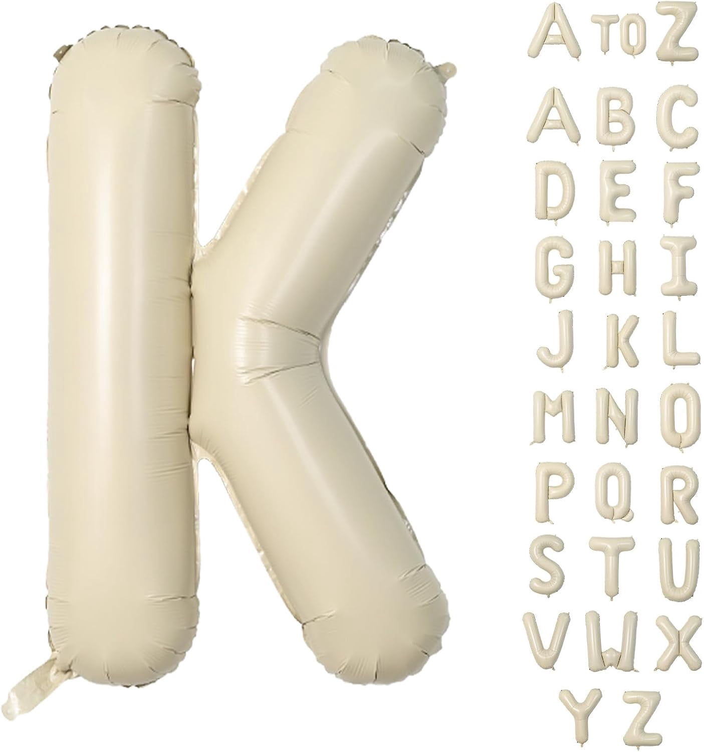 40 Inch Giant Cream K Foil Balloons - Big Single Alphabet A-Z - Beige ...