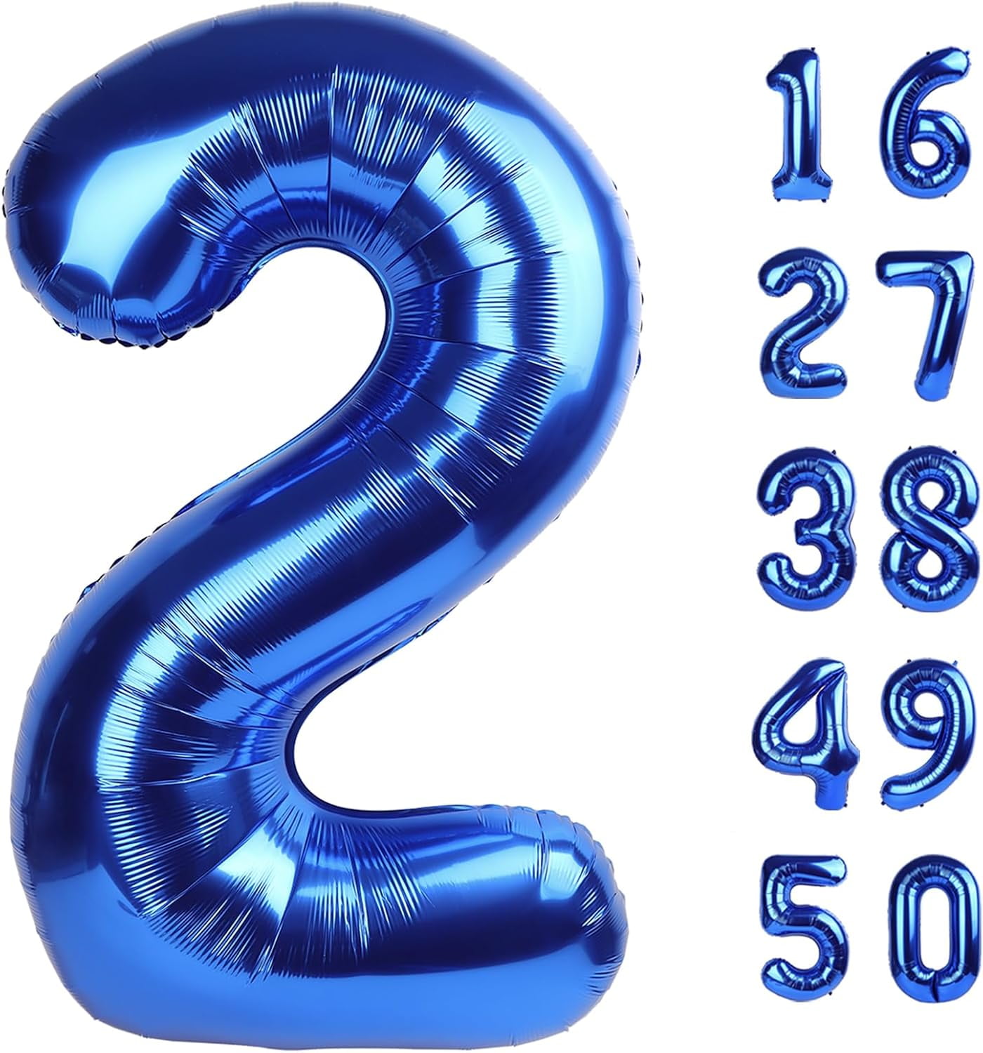 40 Inch Giant Navy Blue Number 2nd Birthday Decorations Balloon Numbers ...