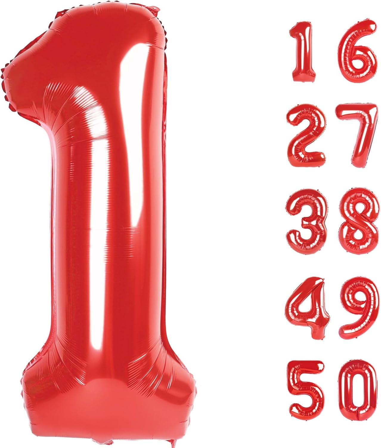 Cuoff 40 Inch Red Foil Number 1 Balloon, Helium Party Decorations for ...