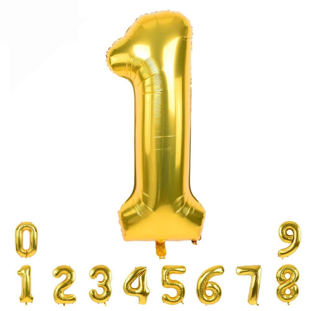 40 Inch Gold Large Numbers Balloon 0-9 Birthday Party Decorations,Foil ...