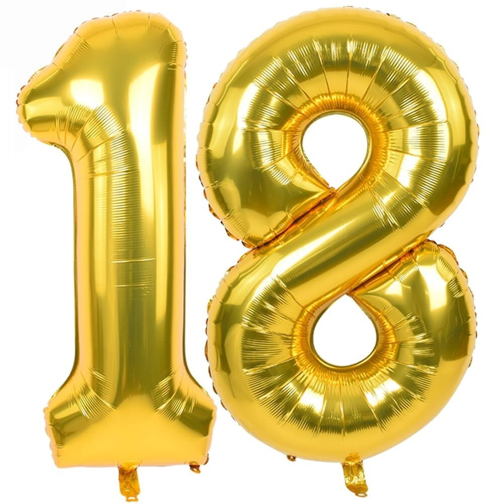 40 Inch Gold Large Numbers Balloon 0-9 Birthday Party Decorations,Foil ...